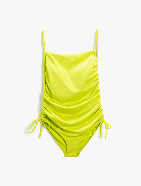 Koton Kadın Şahika Ercümen X Koton - Büzgü Detaylı Askılı Mayo