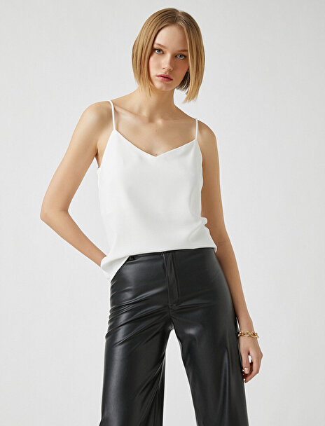 Koton Kadın V Yaka Dikiş Detaylı Atlet