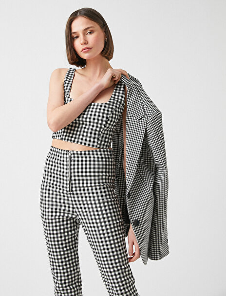 Koton Kadın U Yaka Kareli Atlet