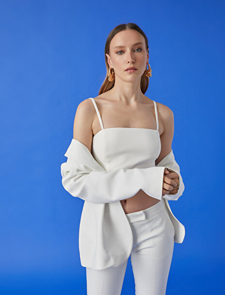 Koton Kadın Ece Sükan X Koton - İnce Askılı Crop Atlet