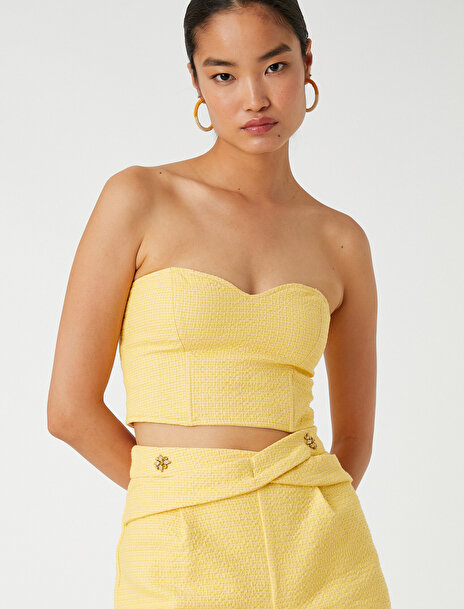 Koton Kadın Straplez Crop Bluz