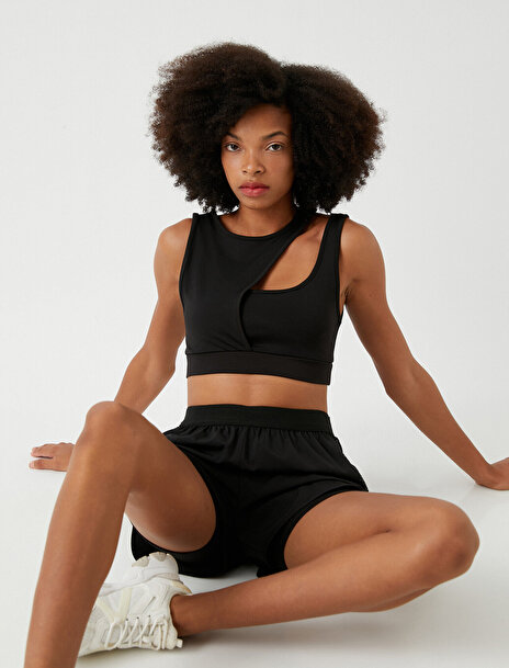 Koton Kadın Spor Sütyen Pencere Detaylı Katlı