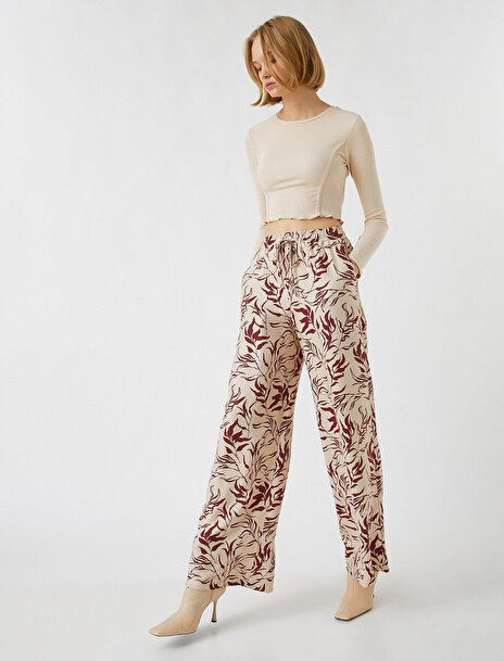 Koton Kadın Geniş Paça Beli Bağcıklı Pantolon