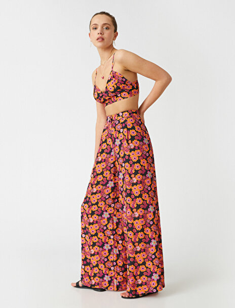 Koton Kadın Çiçekli Palazzo Pantolon