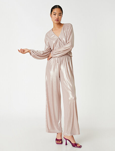 Koton Kadın Pırıltılı Bol Paça Pantolon