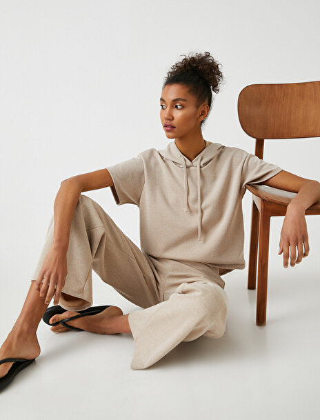 Koton Kadın Beli Lastikli Bol Paçalı Pantolon