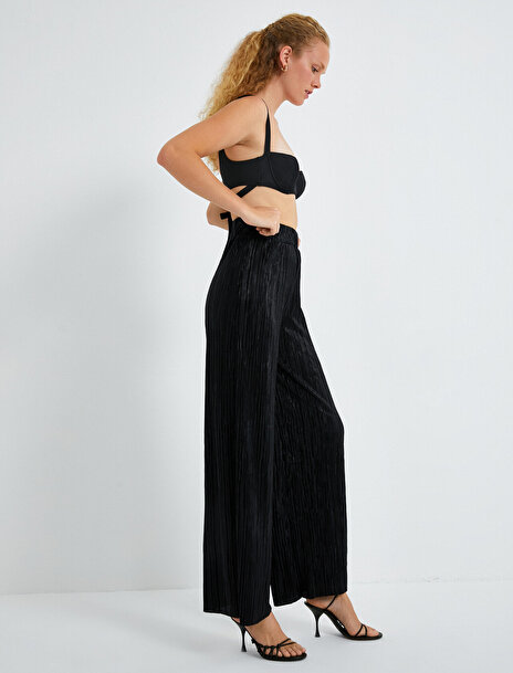 Koton Kadın Bol Paça Pırıltılı Pantolon