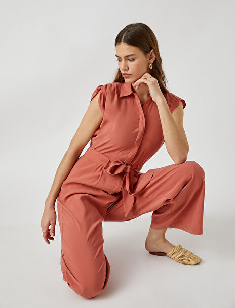 Koton Kadın Beli Bağlamalı Kolsuz Tulum