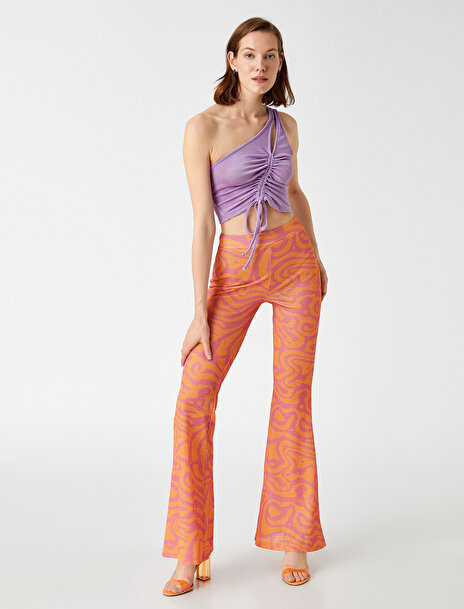 Koton Kadın İspanyol Paça Baskılı Pantolon