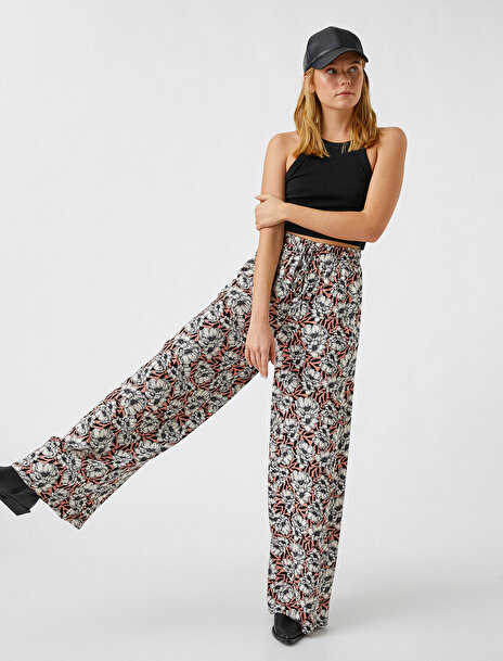 Koton Kadın Geniş Paça Beli Bağcıklı Pantolon