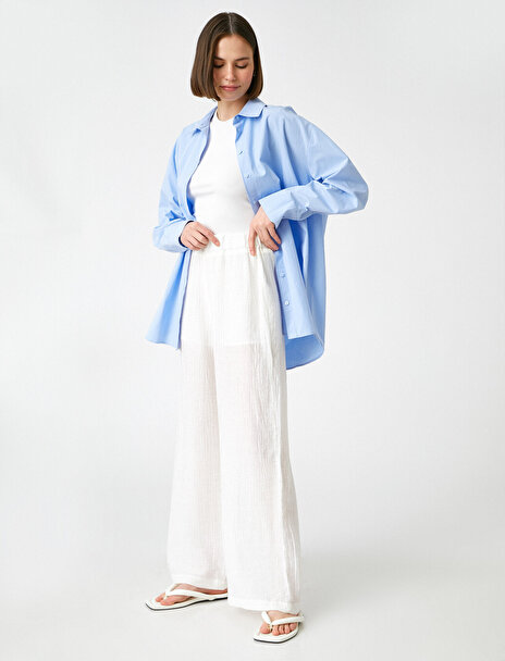 Koton Kadın Beli Lastikli Bol Paçalı Pantolon