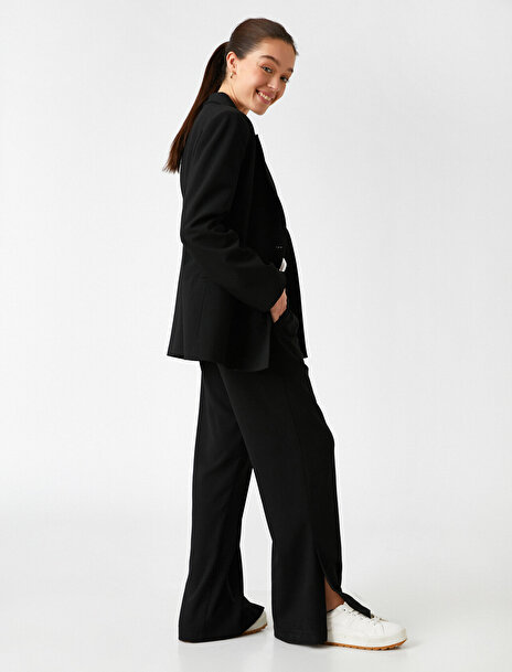 Koton Kadın Paçası Yırtmaçlı Bol Paça Pantolon