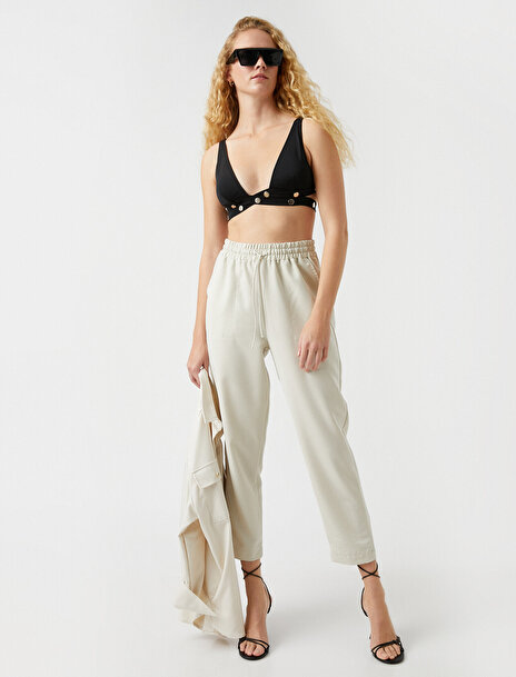 Koton Kadın Beli Bağlamalı Pantolon Modal Karışımlı