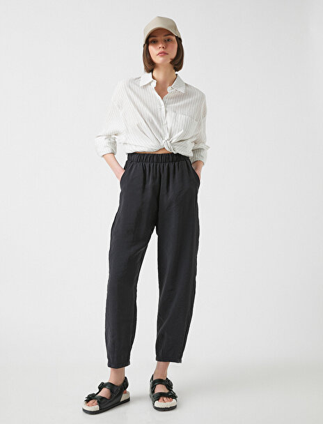 Koton Kadın Beli Lastikli Cepli Pantolon