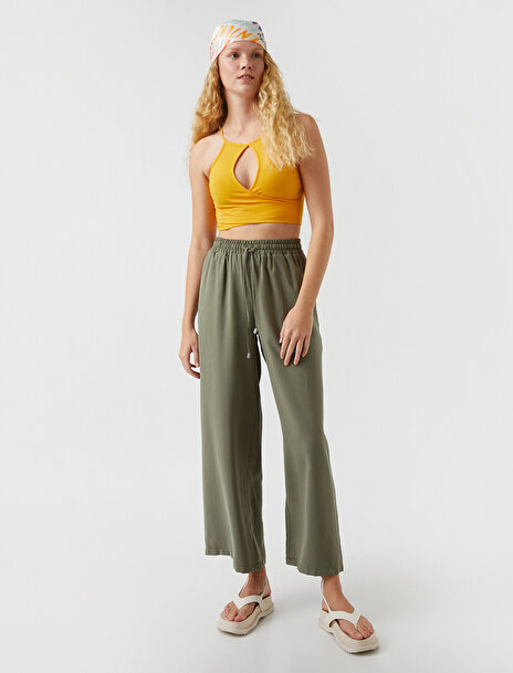 Koton Kadın İpek Görünümlü Bol Paça Pantolon