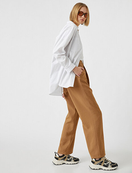 Koton Kadın Yüksek Bel Geniş Paçalı Pantolon