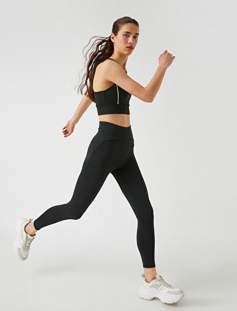 Koton Kadın Yüksek Bel Bilek Hizasında Dikiş Detaylı Tayt