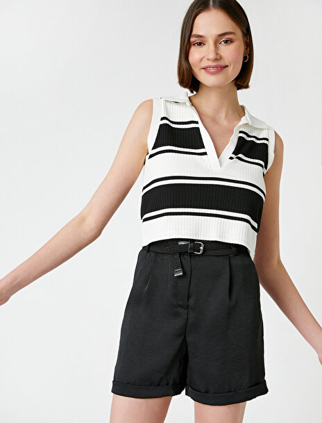 Koton Kadın Beli Kemerli Cepli Şort