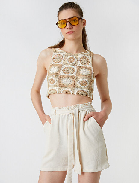 Koton Kadın Yüksek Bel Şort Kuşaklı