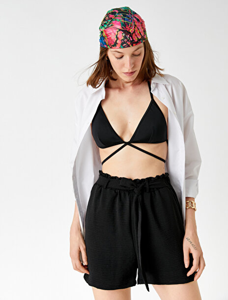 Koton Kadın Yüksek Bel Şort Kuşaklı