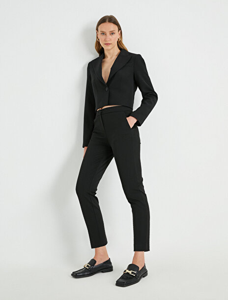 Koton Kadın Slim Fit Pantolon Cepli Normal Bel