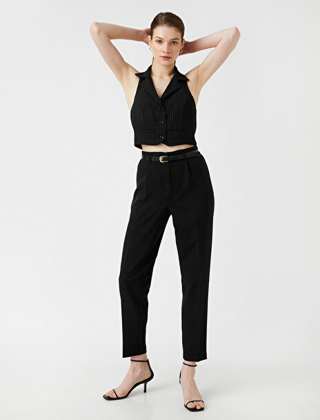 Koton Kadın Kemerli Havuç Pantolon