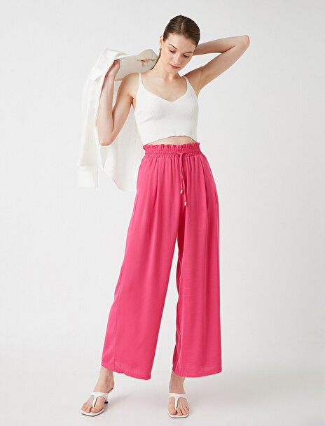 Koton Kadın Bol Paça Pantolon Beli Bağlamalı