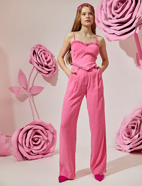 Koton Kadın Rachel Araz X Koton - Cepli Palazzo Pantolon