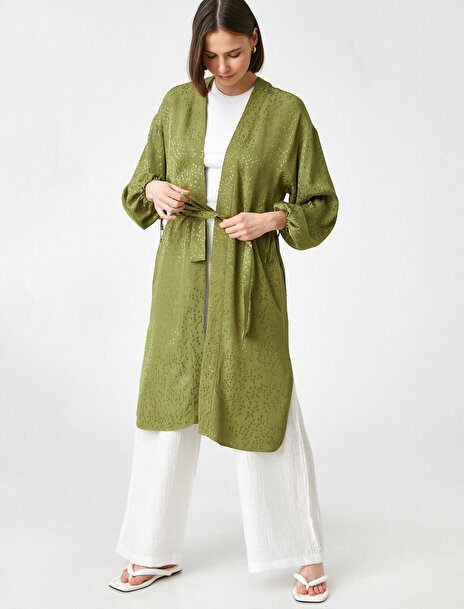 Koton Kadın Uzun Kollu Beli Bağlamalı Kimono