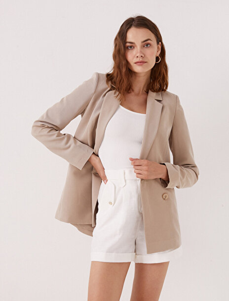 Koton Kadın Kruvaze Blazer Ceket Modal Karışımlı