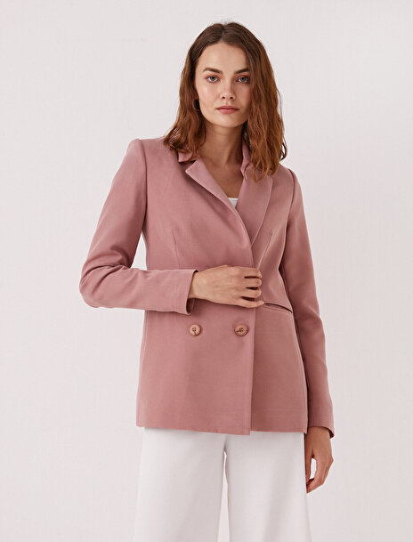 Koton Kadın Kruvaze Blazer Ceket Modal Karışımlı