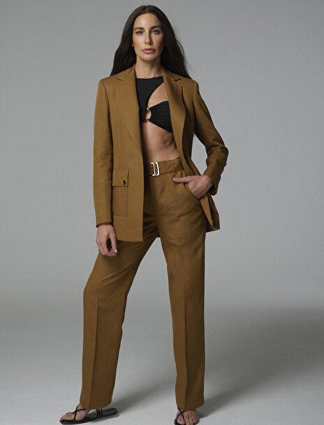 Koton Kadın Ece Sükan X Koton - Cep Detaylı Düğmeli Blazer Ceket