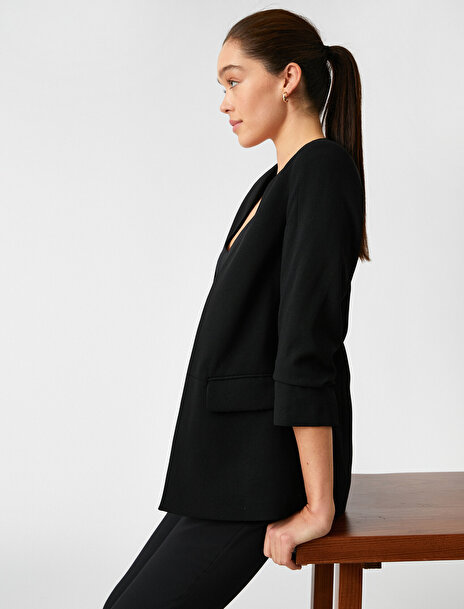 Koton Kadın Kolu Büzgülü Blazer Ceket Koton Kadın Kolu Büzgülü Blazer Ceket