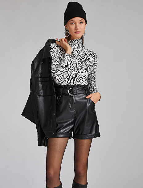 Koton Kadın Zebra Baskılı Tişört Uzun Kollu