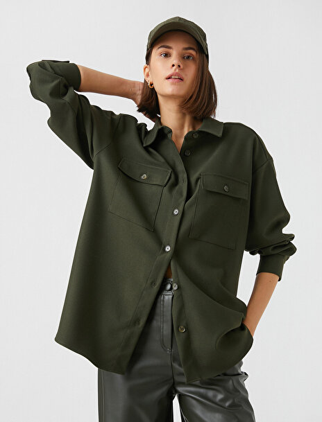 Koton Kadın Cepli Oversize Gömlek