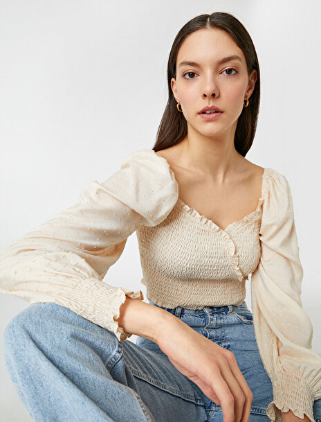 Koton Kadın Uzun Kollu Gipeli Bluz