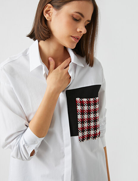 Koton Kadın Pamuklu Patch Detaylı Gömlek Koton Kadın Pamuklu Patch Detaylı Gömlek