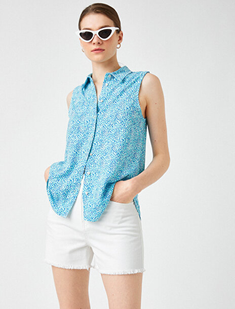 Koton Kadın Desenli Gömlek Kolsuz