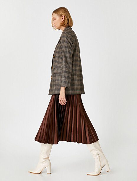 Koton Kadın Pileli Midi Etek