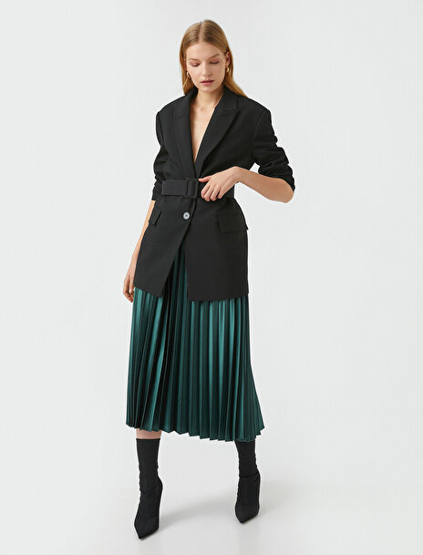 Koton Kadın Pileli Midi Etek