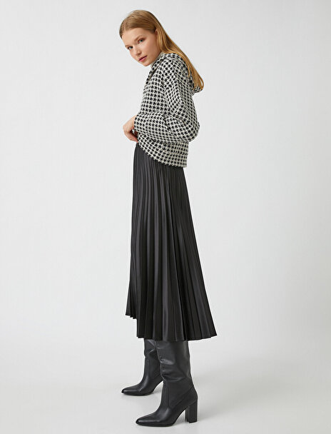 Koton Kadın Pileli Midi Etek