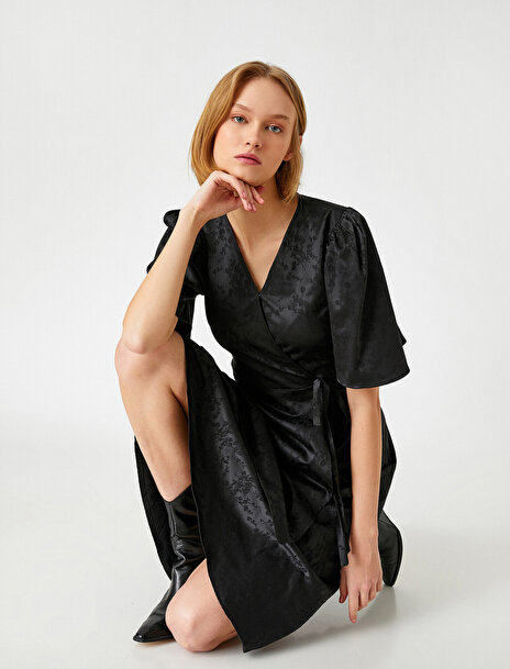 Koton Kadın Pamuklu Desenli Midi Elbise