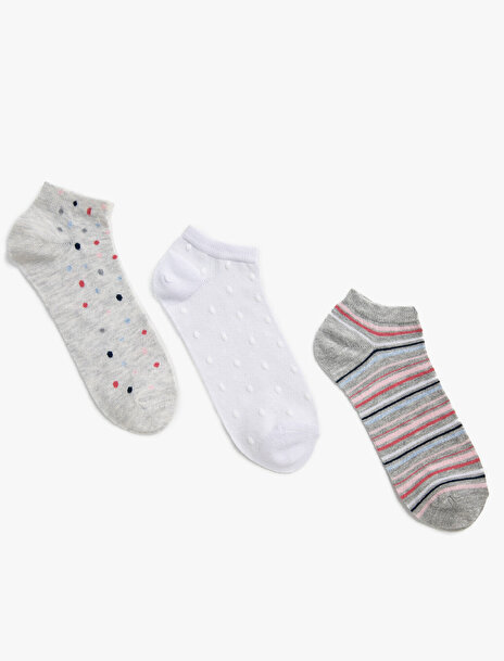 Koton Kadın Çizgi Baskılı Çorap Seti