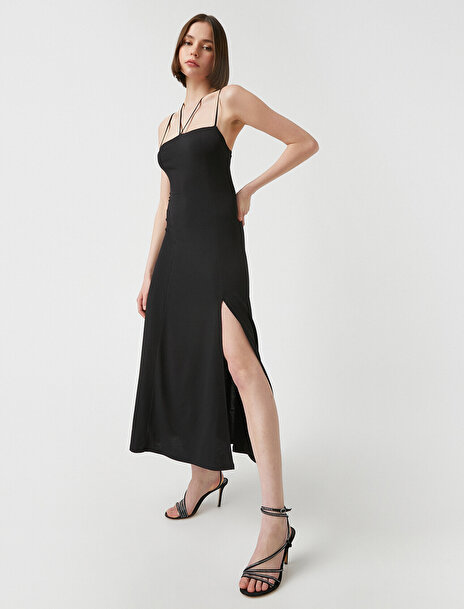 Koton Kadın Yırtmaçlı Midi Elbise