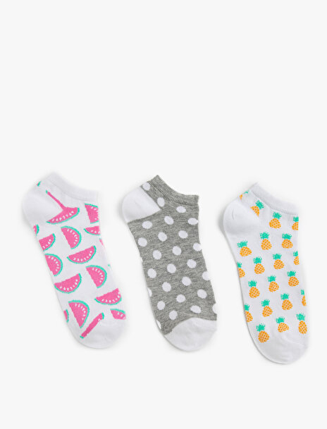 Koton Kadın Meyve Baskılı Çorap Seti Koton Kadın Meyve Baskılı Çorap Seti