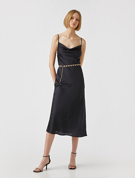 Koton Kadın Saten Midi Elbise