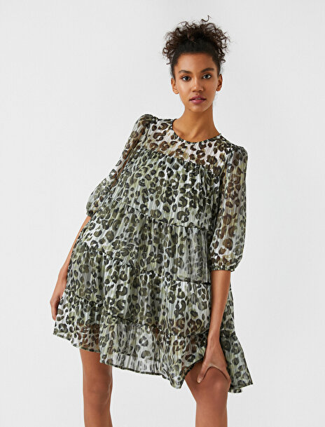 Koton Kadın Kısa Kollu Fırfırlı Elbise