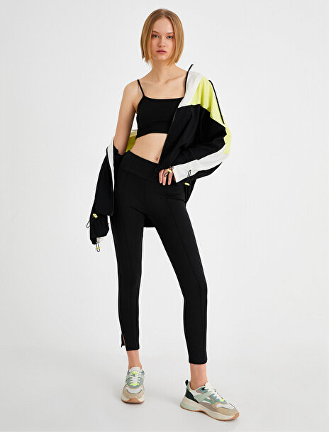 Koton Kadın Yüksek Bel Yırtmaçlı Tayt