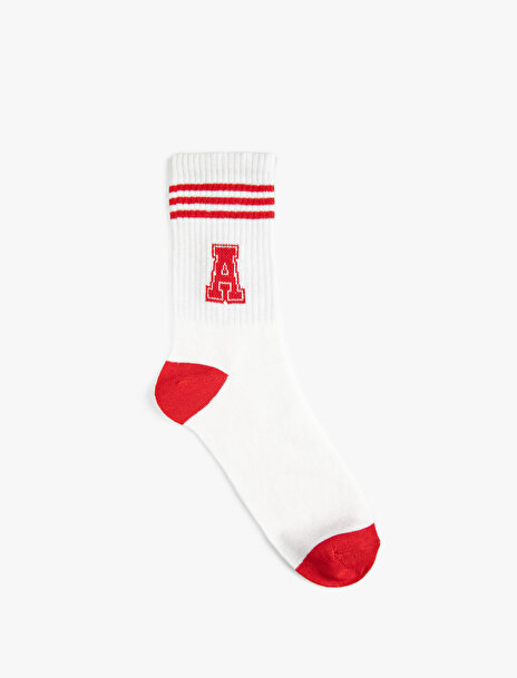 Koton Kadın A Harfi Baskılı Çorap