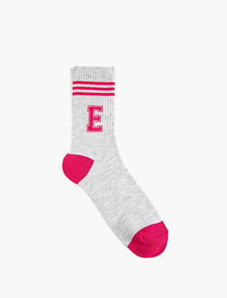 Koton Kadın E Harfi Baskılı Çorap